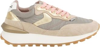 Voile Blanche Femme, Chaussures, Multicolore, Taille: 38 EU Baskets Beige en Daim et Nylon