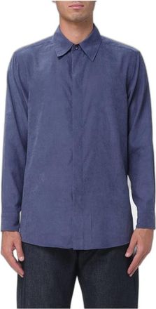 Emporio Armani Cupro-Hemd - - Shirts - Herren - Blau - XL