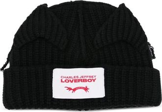 Charles Jeffrey Loverboy Loverboy by Charles Jeffrey, Homme, Accessoires, Noir, Taille: ONE Size Chunky Ears Beanie