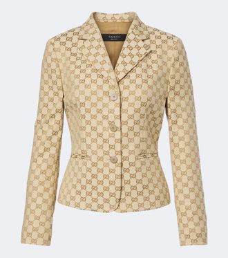 Gucci Blazer en toile GG de coton m&eacute;lang&eacute;