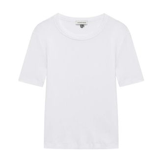 Anine Bing Sixtine Tee Kurzarm - - Tops - Damen - Wei&szlig; - L