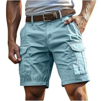 Generic Short cargo tactique pour homme - Serg&eacute; de coton l&eacute;ger avec plusieurs poches pour la randonn&eacute;e, le golf, le travail et les activit&eacute;s de plein air, ble