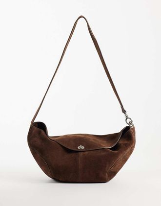 & Other Stories Sac port&eacute; &agrave; l&eacute;paule en daim de qualit&eacute; sup&eacute;rieure - Chocolat-Marron