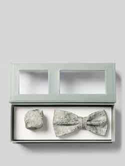 Roy Robson Fliege und Einstecktuch mit floralem Allover-Stitching