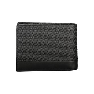 Calvin Klein Monogrammed Canvas Wallet - Black