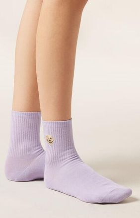 Calzedonia Socken Mit Dog-stickerei Violett