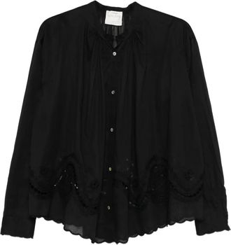 Forte_Forte chemise &agrave; broderies - Noir