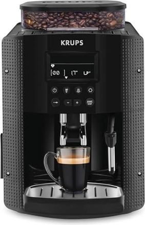Krups Essential Kaffeevollautomat mit Milchaufsch&auml;umer - automatische Kaffeemaschine f&uuml;r Espresso, Cappuccino und Kaffee, einfache Bedienung dank LCD-Displa
