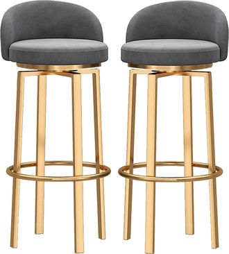 Generic 26/30 Barhocker, Barhocker aus PU-Leder in Tresenh&ouml;he mit R&uuml;cken- und Fu&szlig;st&uuml;tze, ideal f&uuml;r ESS- und Wohnzimmer, 136 kg