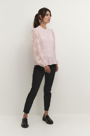 Culture Langarmshirt mit lockerer Passform, blasses Mauve rose