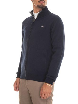 GANT Gant Superfine Lambswool Full Zip Sweater 2XL