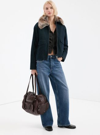 Mango Gerade Jeans mit niedriger Bundh&ouml;he dunkelblau - Damen - 32 - MANGO