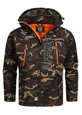 Geographical Norway Tambour Veste Softshell Homme - Kaki/Orange, M