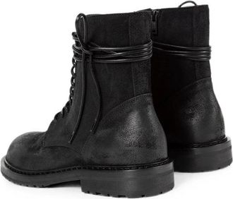 Ann Demeulemeester Distressed Calf Suede Boot - Black