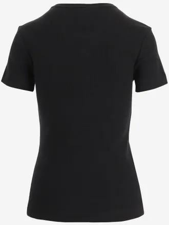 Pinko Womens T-Shirt Love Birds Embroidery Black Cotton T-Shirts & Jerseys