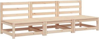 vidaXL Vidaxl - Canapés de jardin sans accoudoirs 3 pcs bois de pin massif