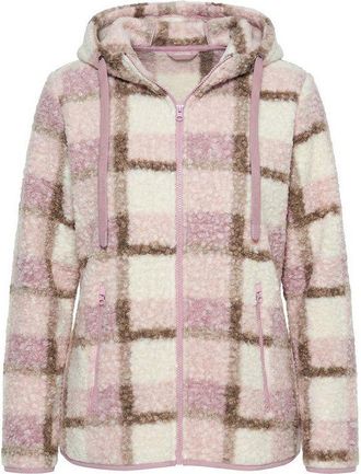 Ulla Popken Sweatjacke Teddyjacke Karomuster Kapuze Langarm