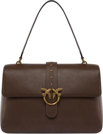 Pinko sac cabas Love Birds à boucle - Marron