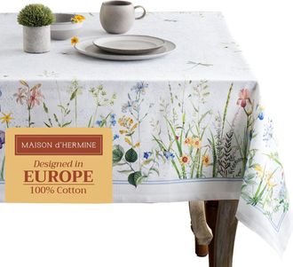 Maison d'Hermine Fleurs De Mai Tischdecke aus 100% Baumwolle f&uuml;r K&uuml;che, Esszimmer, Tischdekoration, Partys, Hochzeiten, Fr&uuml;hling/Sommer (Rechteck, 178 x 308 cm)