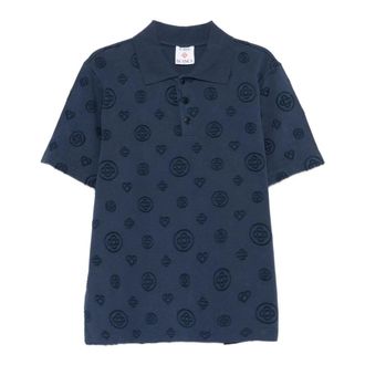 Casablanca Homme, Tops, Bleu, Taille: XL Monogram Polo