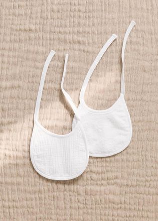 Mango Lot de 2 bavoirs 100 % coton blanc - Home - Taille unique - MANGO HOME