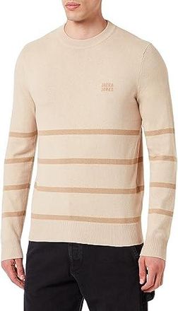 Jack & Jones Jcotwill Knit Crew Neck Pull en Tricot, Beige Clair, M Homme