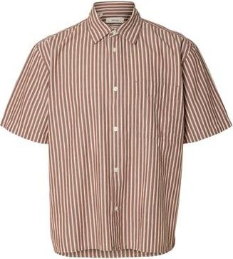 Selected Chemise textur&eacute;e &agrave; manches courtes en coton