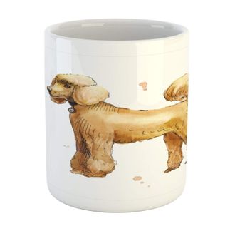 Generic Gl&uuml;hweinbecher Cartoon-Stil Einer Pudel-Seitenaufnahme, Stehend Auf 4 F&uuml;&szlig;en Kaffee Tasse Neuartiges Teetassen Hochwertige Kaffeetassen F&uuml;r Milch Kaffe