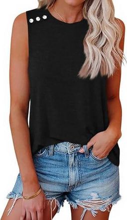 Generic Debardeur Femme Chic et &eacute;l&eacute;gant Chemisier sans Manche Mousseline D&eacute;bardeur Blanc Crop Top Ete Haut Chic et Elegant Fluide Ample Caraco Vetement Femme 