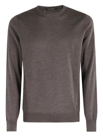 Tagliatore pull en laine vierge à col rond - Marron