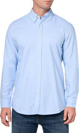 BOSS Rickert Langarm-Oxford-Hemd f&uuml;r Herren, Niagara Mist, Klein