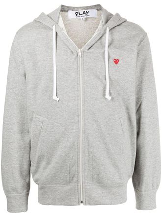 Comme Des Garçons hoodie à patch coeur - Gris