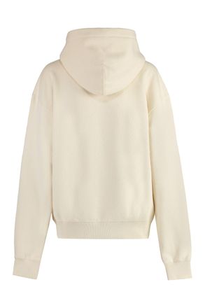 Jil Sander Womens Logo Cotton Hoodie Ecru Hoodies