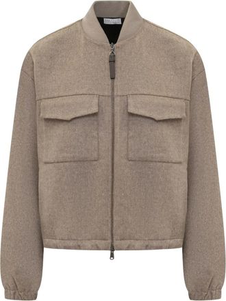 Brunello Cucinelli veste bomber en laine - Tons neutres