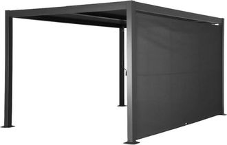 Sweeek Pergola bioclimatique aluminium et acier 4x3m + auvent 4m anthracite Palace