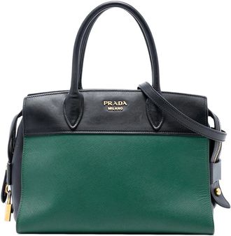 Prada Hobo Bags - Saffiano and City Calf Esplanade Satchel - Gr. unisize - in Gr&uuml;n - f&uuml;r Damen