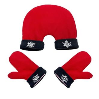 Generic Moufles romantiques en forme de flocon de neige - 3 paires de gants dhiver pour couple damoureux, gants &eacute;pais et chauds, motif de No&euml;l festif | pour h