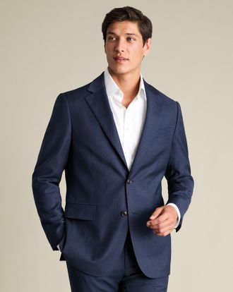 CHARLES TYRWHITT Von Natur aus elastisches Twill-Anzugsakko - Indigoblau