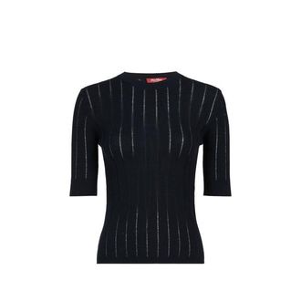 Max Mara Pull manches courtes en laine et soie