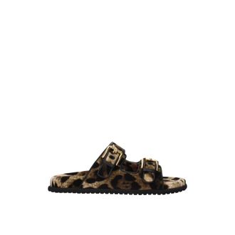 Dolce & Gabbana Femme, Chaussures, Beige, Taille: 38 1/2 EU Mules en Velours avec Semelle Rembourr&eacute;e