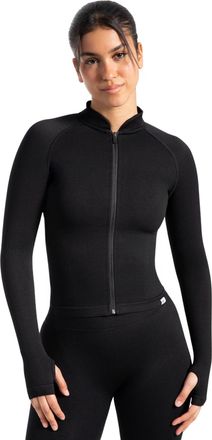 Smilodox Trainingsjacke Damen Revia, Slim Fit Laufjacke mit Stehkragen & Daumenöffnungen, Fitness Oberteil, elastisches Funktionsmaterial, Sportjacke für Worko