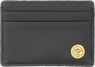 Versace Homme, Accessoires, Noir, Taille: ONE Size Porte-cartes Calf