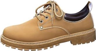 Generic Baskets en cuir pour homme - Chaussures de sport &agrave; lacets - Semelles antid&eacute;rapantes - Chaussures plates respirantes - Chaussures de trekking confortab