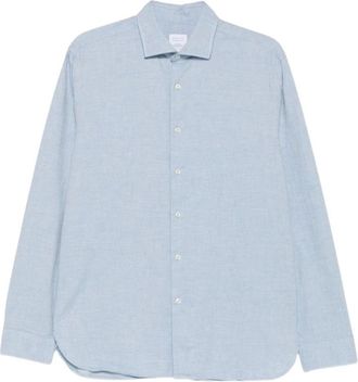 Xacus Chemise Coton Manches Longues - Homme - Chemises - Bleu - Taille: L