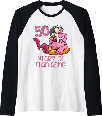 BDAZ 50. Geburtstag 50 Years of Flamazing Flamingo Beach Design Raglan