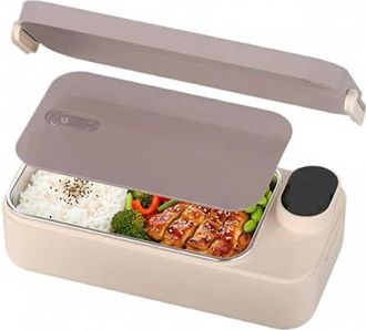 Generic Bo&icirc;te &agrave; D&eacute;jeuner &eacute;lectrique, Chauffe-plats Portable Rechargeable De 7 200 mAh Avec Temp&eacute;rature R&eacute;glable, Acier Inoxydable, Bo&icirc;te &agrave; D&eacute;jeuner Chauffante