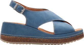 Clarks Damen Kassanda Step Sandal, AD Template Gr, Blaues Nubuk, 36 EU