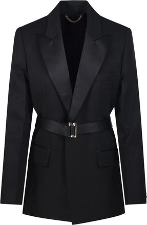 Victoria Beckham Femme, Vestes, Noir, Taille: 38 FR Veste Tailleur Ceintur&eacute;e
