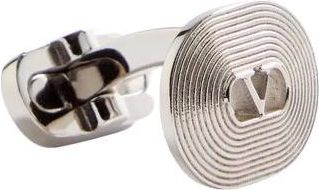 Valentino Garavani Homme, Accessoires, Gris, Taille: ONE Size Ovalette Metal Cufflinks