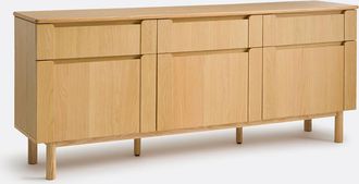 La Redoute Interieurs Buffet Placage Ch&ecirc;ne 3 Portes 3 Tiroirs Bellita